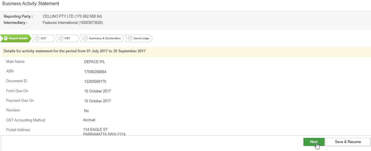 Lodging XERO BAS - GovReports