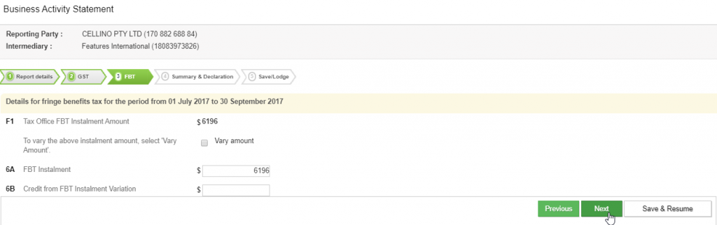 Lodging XERO BAS - GovReports