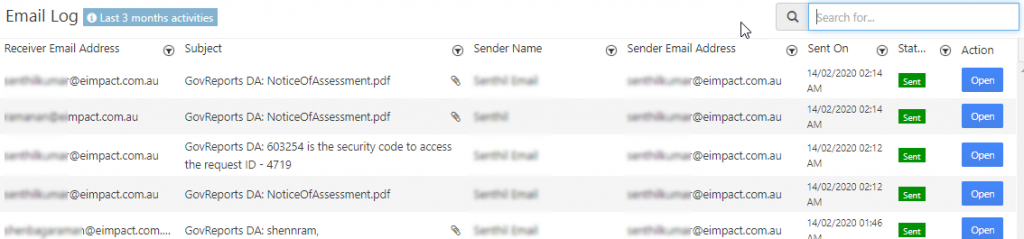 Track & Trace with Email Log